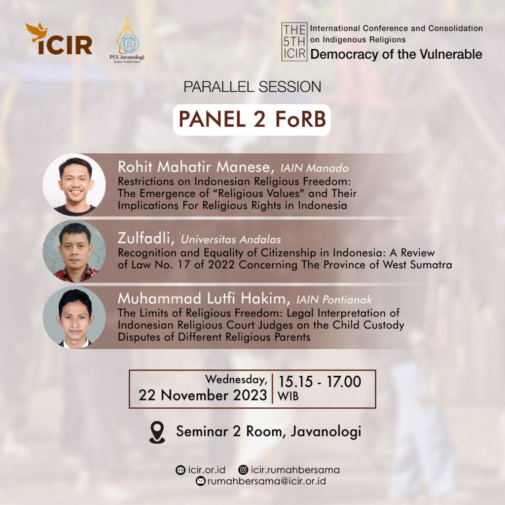 Event Schedule 5th ICIR - ICIR Rumah Bersama