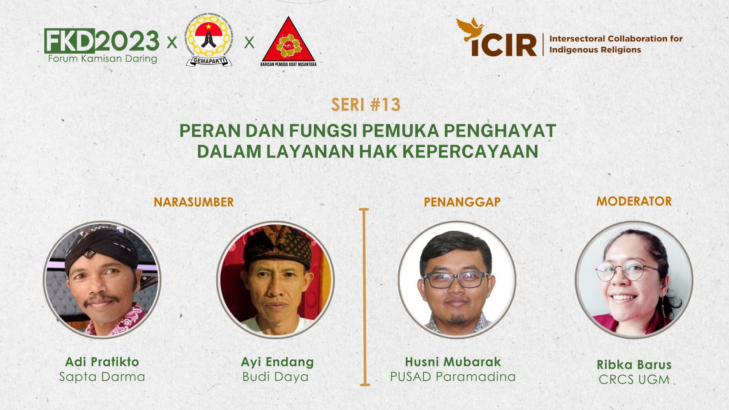 Peran dan Fungsi Pemuka Penghayat dalam Layanan Hak Kepercayaan - ICIR Rumah Bersama